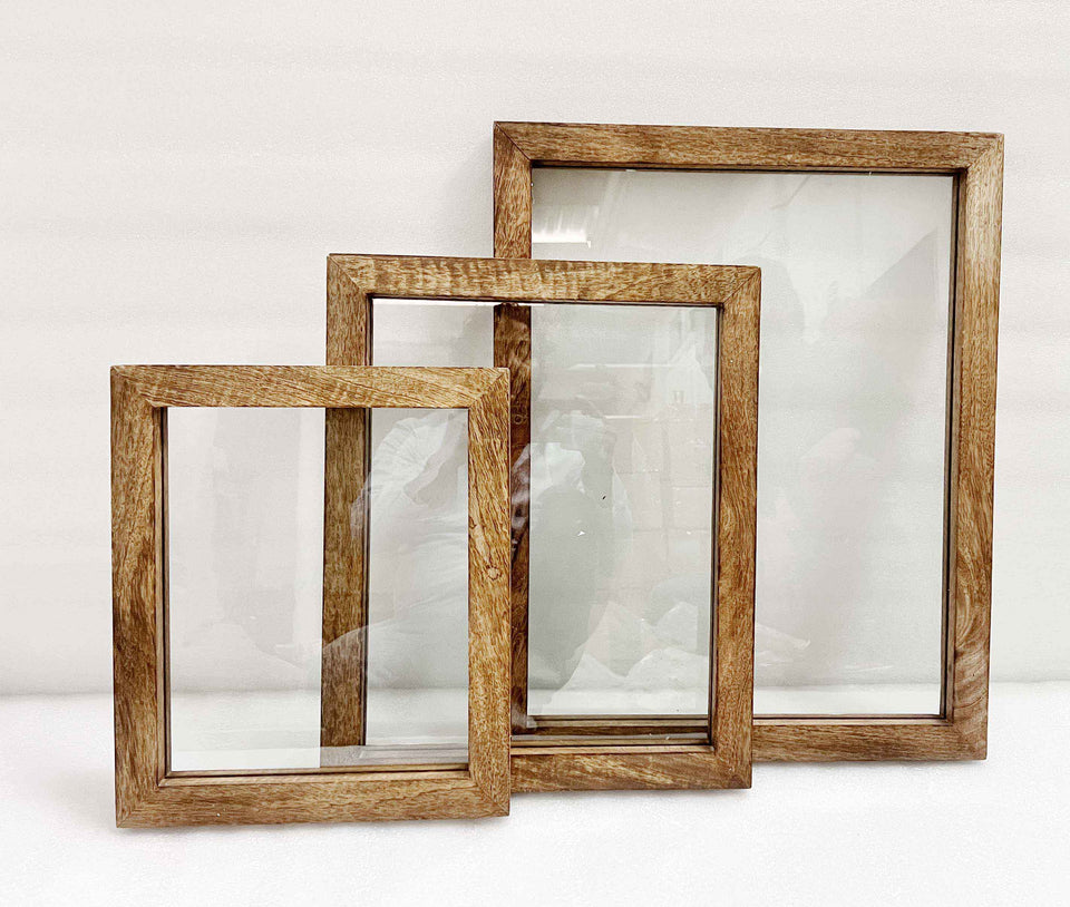 Asaru Double Glass Mango Wood Frames